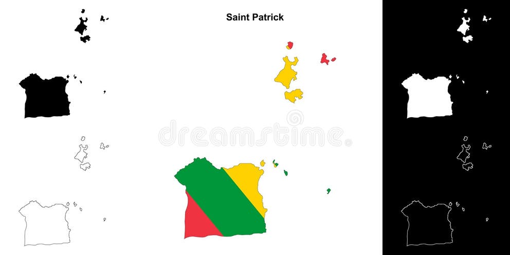 Mapa De Esquema De Saint Patrick Ilustración del Vector - Ilustración ...
