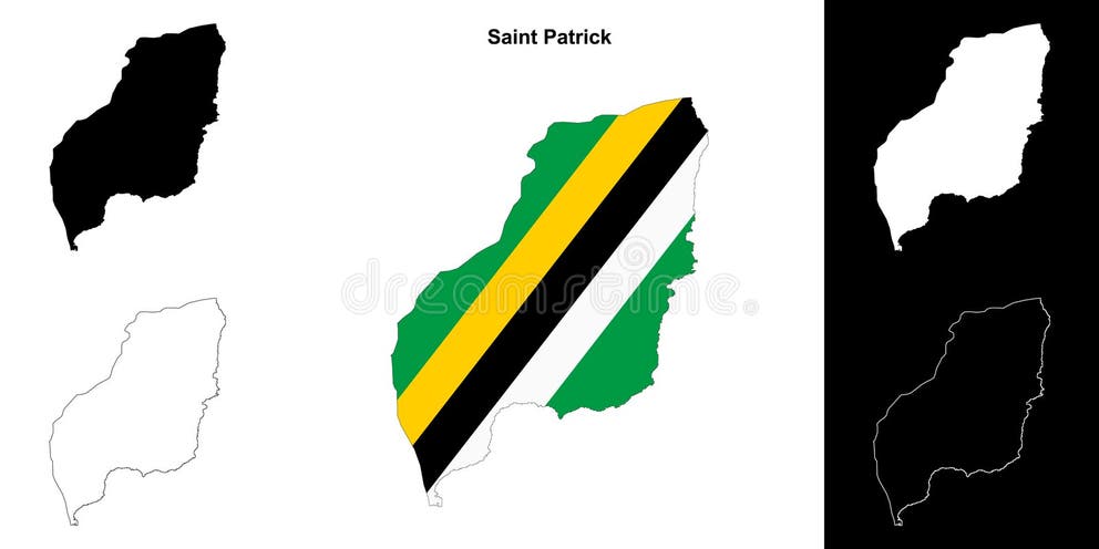 Mapa De Esquema De Saint Patrick Ilustración del Vector - Ilustración ...