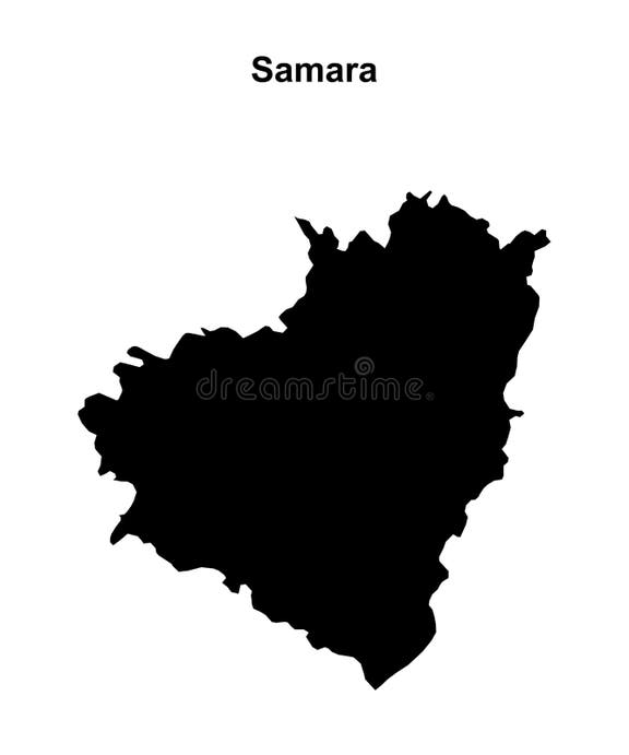 Mapa de esquema de Samara ilustración del vector. Ilustración de ...