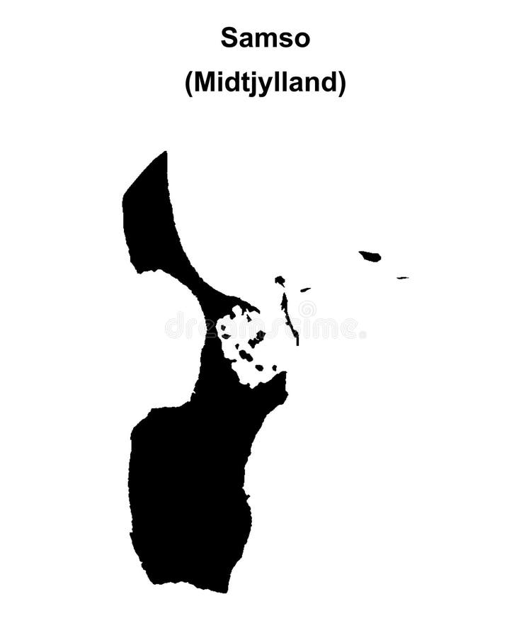 Mapa de esquema de Samso ilustración del vector. Ilustración de vector ...