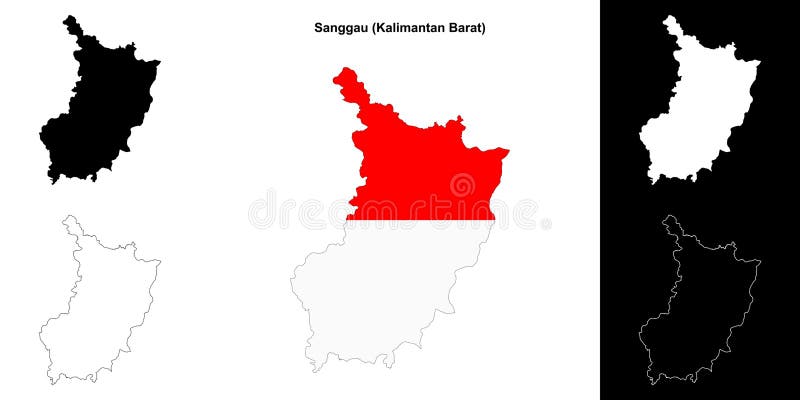 Mapa de esquema de sanggau ilustración del vector. Ilustración de ...