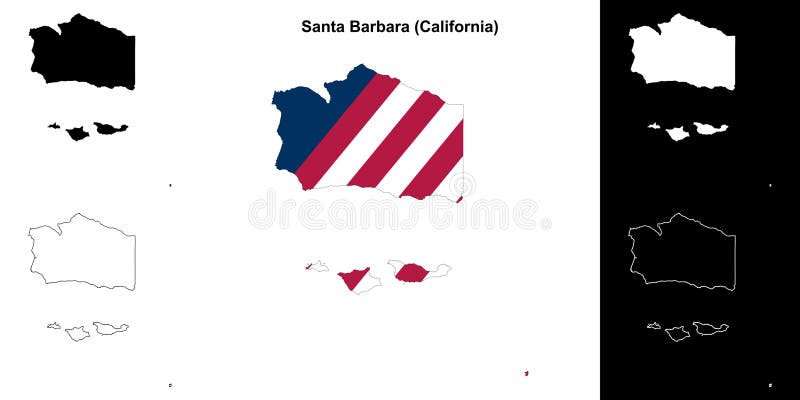 Mapa De Esquema De Santa Barbara Ilustración del Vector - Ilustración ...