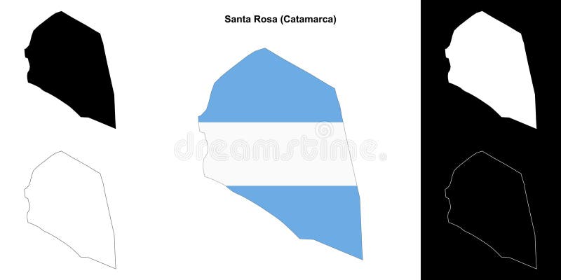 Mapa De Esquema De Santa Rosa Ilustración del Vector - Ilustración de ...
