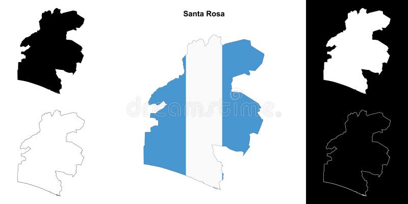 Mapa De Esquema De Santa Rosa Ilustración del Vector - Ilustración de ...