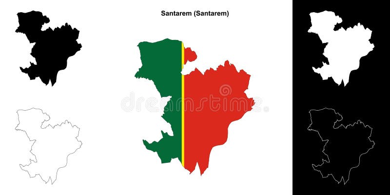 Mapa De Esquema De Santarem Ilustración del Vector - Ilustración de ...