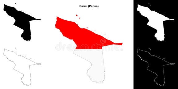 Mapa de esquema de sarmi ilustración del vector. Ilustración de ...