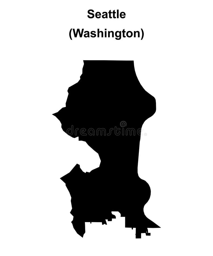 Mapa de esquema de seattle ilustración del vector. Ilustración de ...