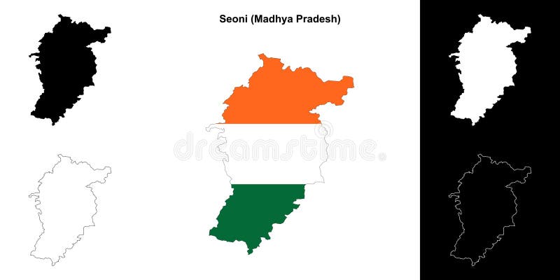 Mapa de esquema de Seoni ilustración del vector. Ilustración de india ...