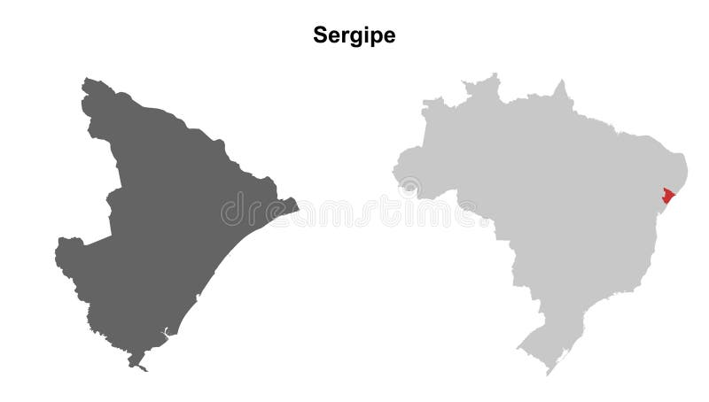 Mapa de esquema de Sergipe ilustración del vector. Ilustración de forma - 378850910