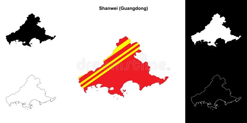 Mapa de esquema de shanwei ilustración del vector. Ilustración de ...