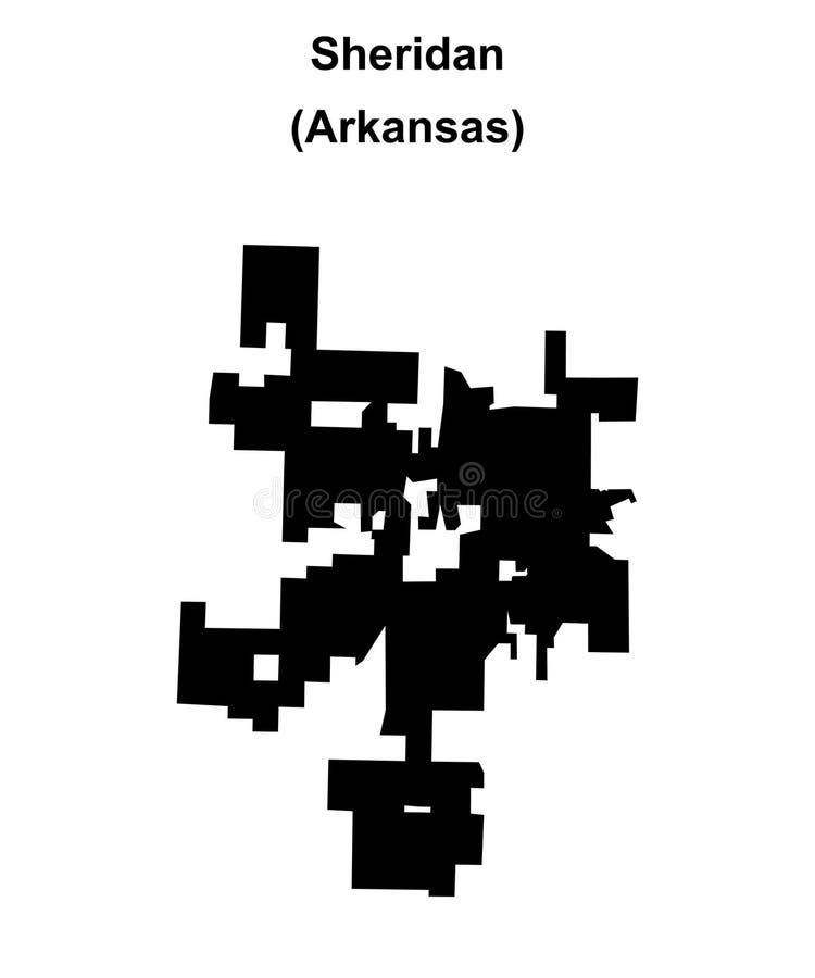 Mapa De Esquema De Sheridan Ilustración del Vector - Ilustración de ...