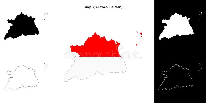 Mapa de esquema de sinjai ilustración del vector. Ilustración de ...