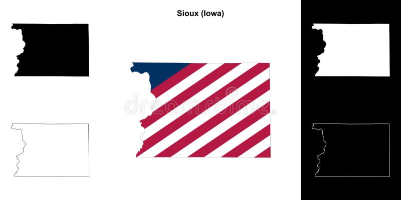 Mapa de esquema de sioux ilustración del vector. Ilustración de silueta ...