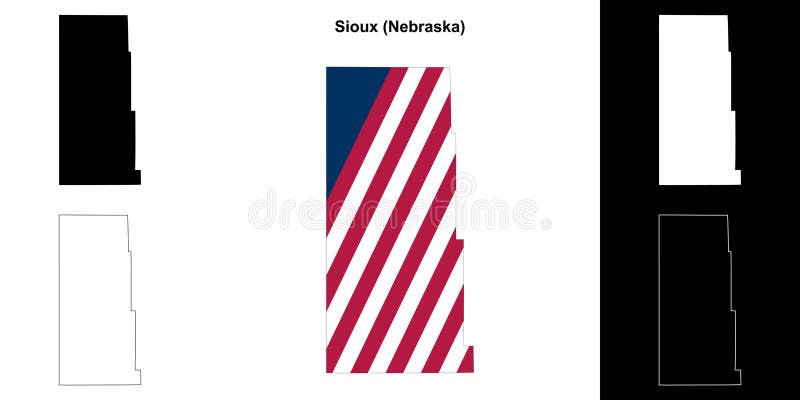 Mapa de esquema de sioux ilustración del vector. Ilustración de silueta ...