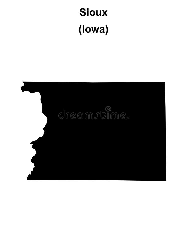 Mapa de esquema de Sioux ilustración del vector. Ilustración de ...