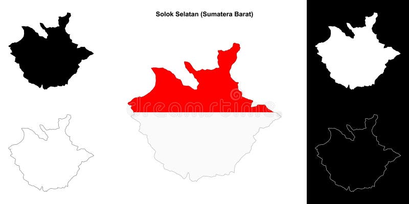 Mapa De Esquema De Solok Selatan Ilustración del Vector - Ilustración ...