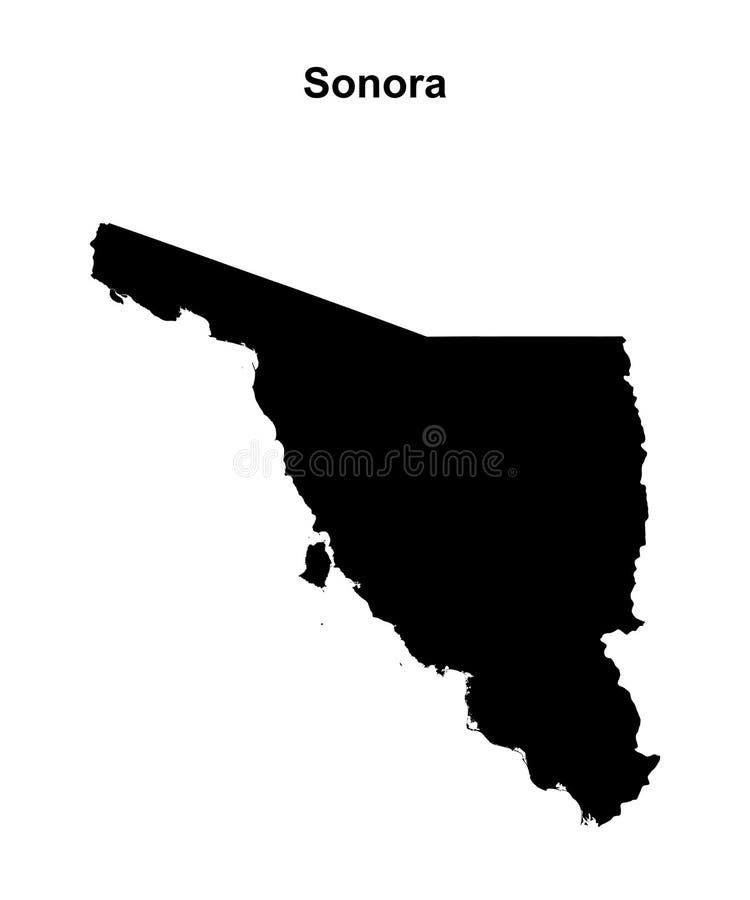Mapa de esquema de Sonora ilustración del vector. Ilustración de ...