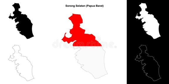 Mapa De Esquema De Sorong Selatan Ilustración del Vector - Ilustración ...