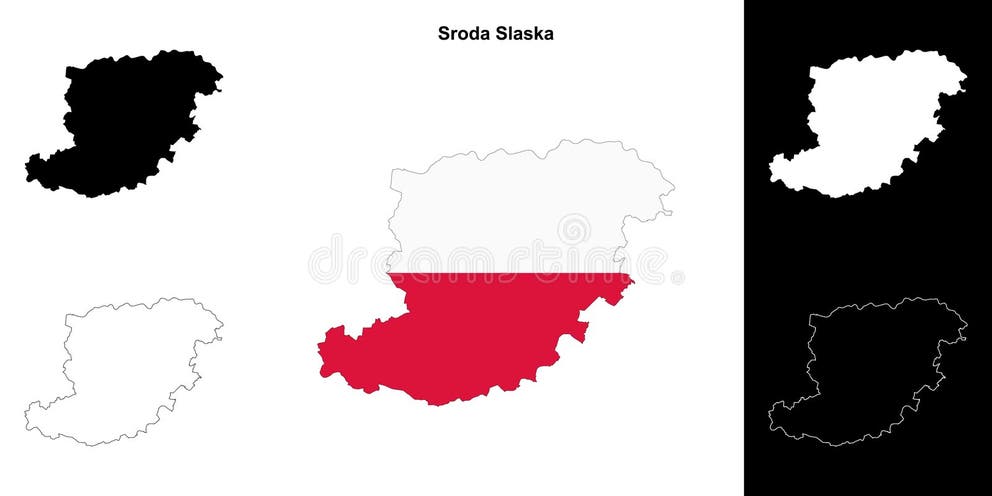 Mapa De Esquema De Sroda Slaska Ilustración del Vector - Ilustración de ...