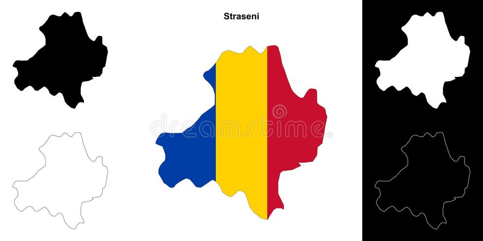 Mapa De Esquema De Straseni Ilustración del Vector - Ilustración de ...