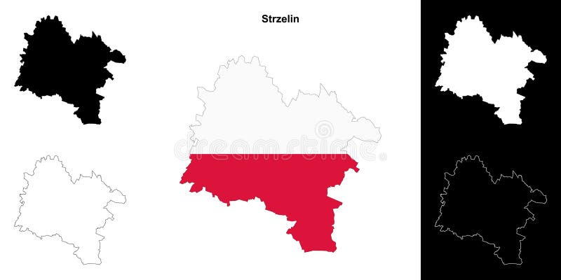 Mapa De Esquema De Strzelin Ilustración del Vector - Ilustración de ...
