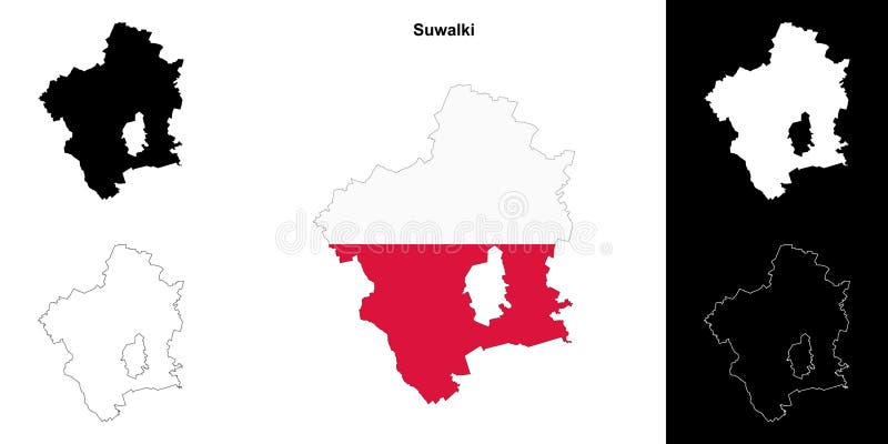 Mapa de esquema de suwalki ilustración del vector. Ilustración de ...