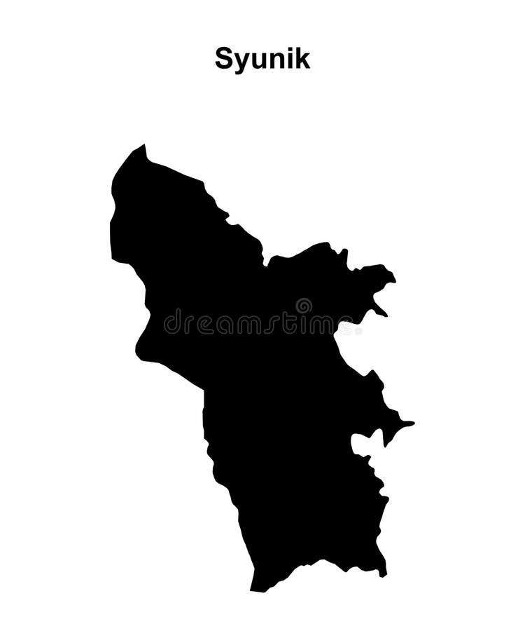 Mapa de esquema de Syunik ilustración del vector. Ilustración de ...