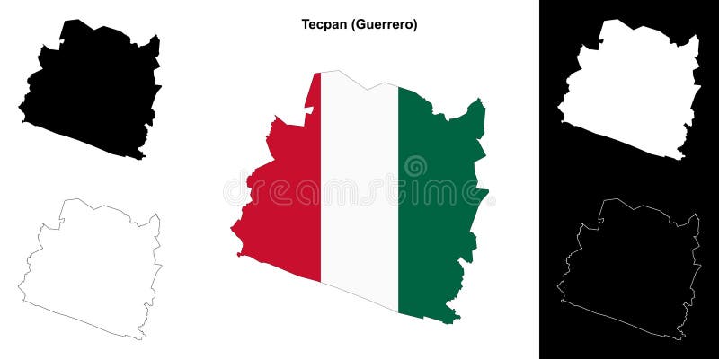 Mapa de esquema de Tecpan ilustración del vector. Ilustración de ...