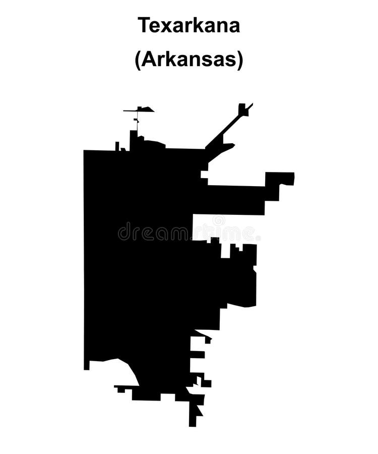 Mapa De Esquema De Texarkana Ilustración del Vector - Ilustración de ...