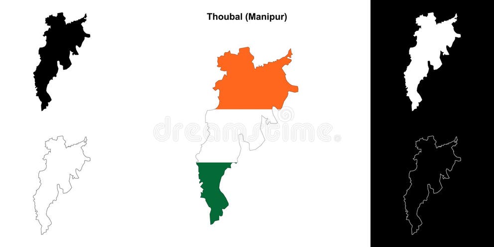 Mapa de esquema thoubal ilustración del vector. Ilustración de ...