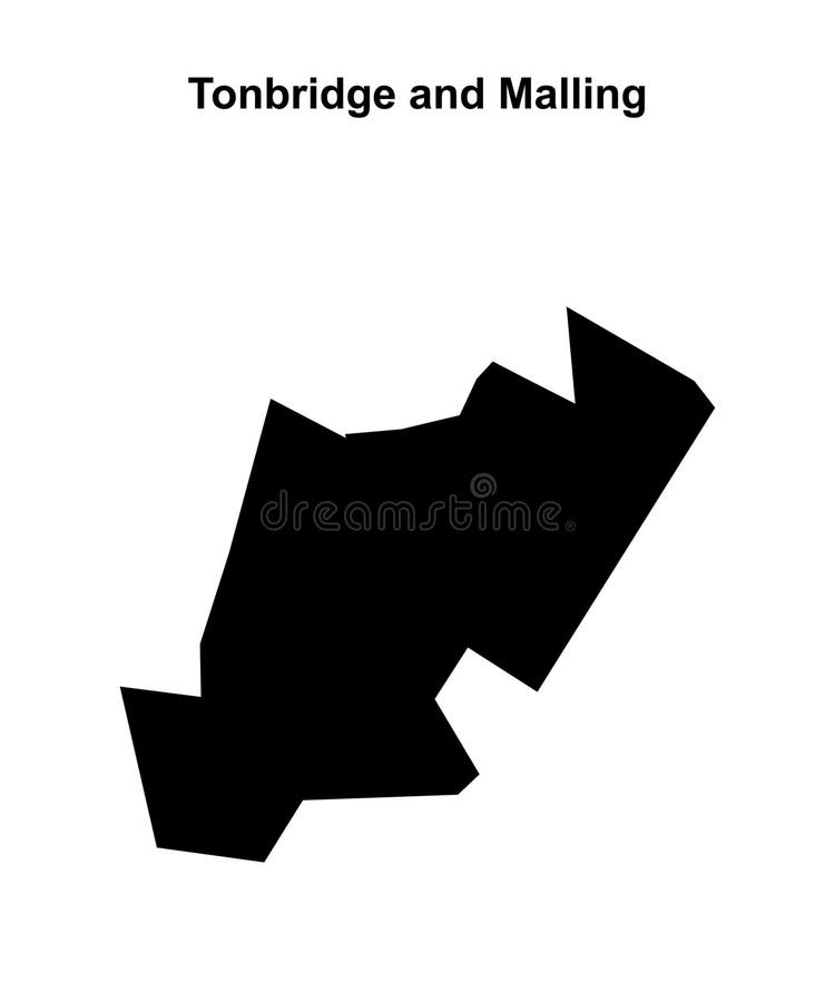 Mapa De Esquema De Tonbridge Y Malling Stock de ilustración ...