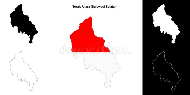 Mapa De Esquema De Toraja Utara Ilustración del Vector - Ilustración de ...
