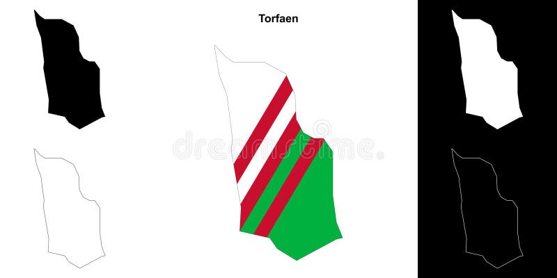 Mapa de esquema de torfaen ilustración del vector. Ilustración de ...