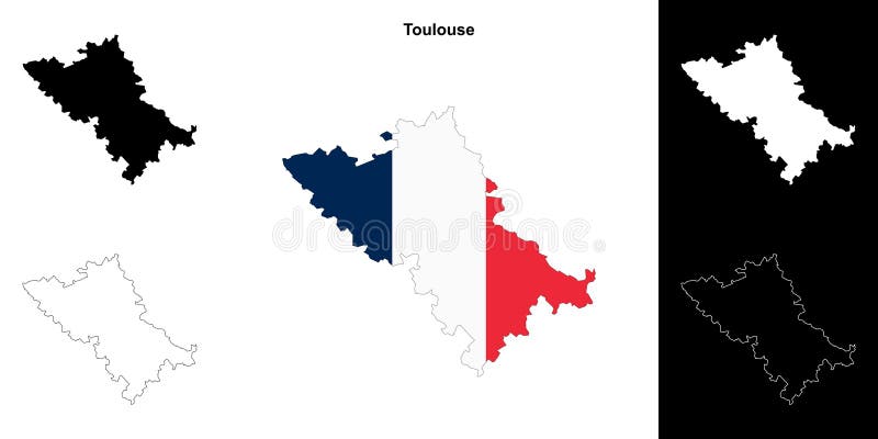 Mapa De Esquema De Toulouse Ilustración del Vector - Ilustración de ...