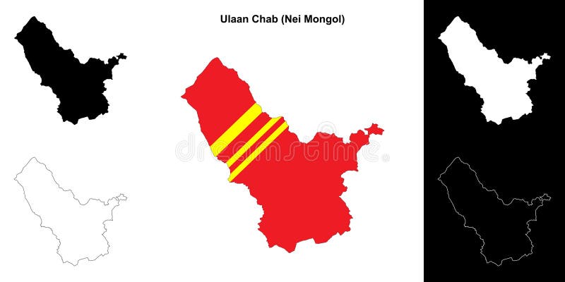 Mapa De Esquema De Ulaan Chab Ilustración del Vector - Ilustración de ...