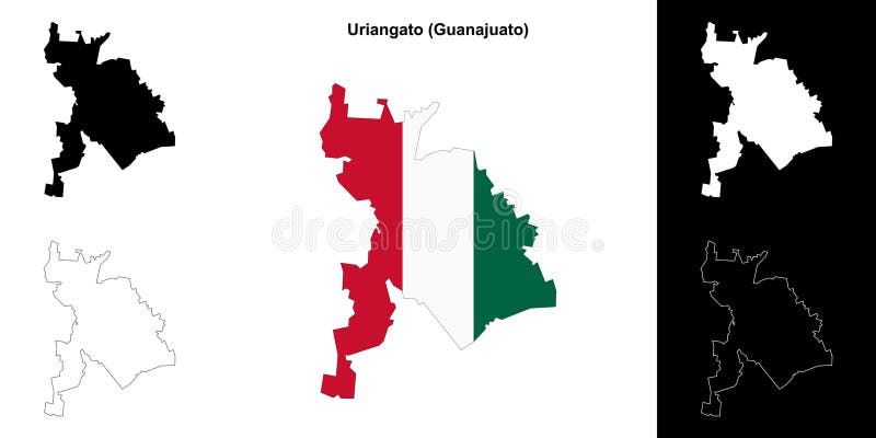 Mapa De Esquema De Uriangato Ilustración del Vector - Ilustración de ...
