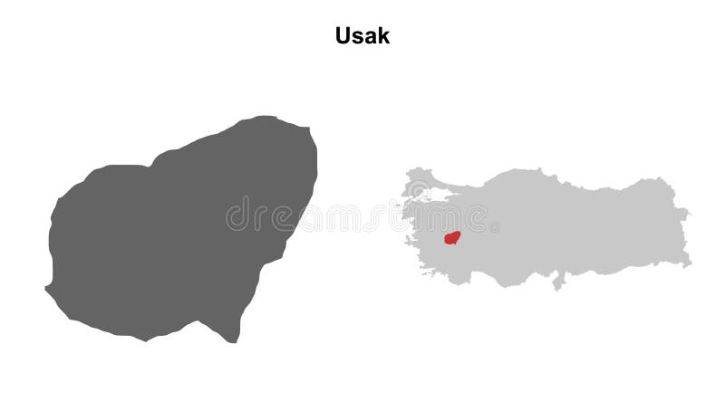 Mapa de esquema Usak ilustración del vector. Ilustración de detallado - 379017756