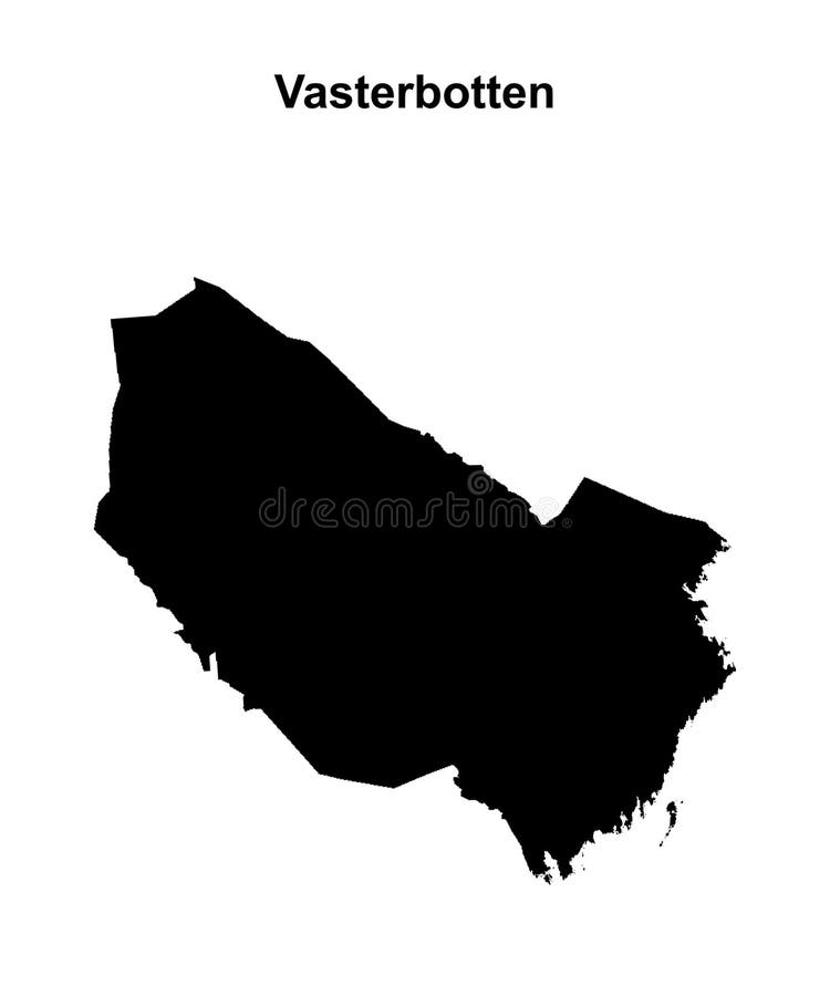 Mapa De Esquema De Vasterbotten Ilustración del Vector - Ilustración de ...