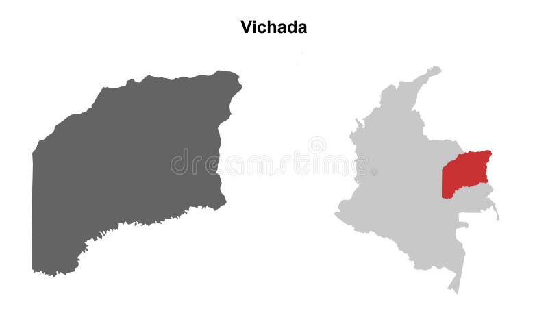 Mapa de esquema de Vichada ilustración del vector. Ilustración de ...