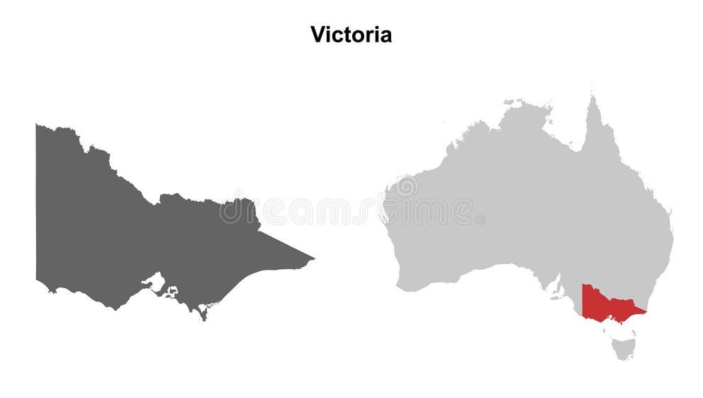 Mapa De Esquema De Victoria Ilustración del Vector - Ilustración de ...
