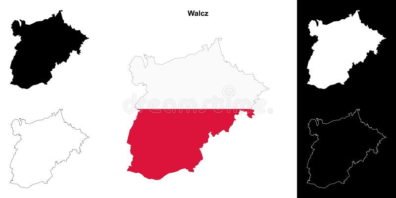 Mapa de esquema de walcz ilustración del vector. Ilustración de ...