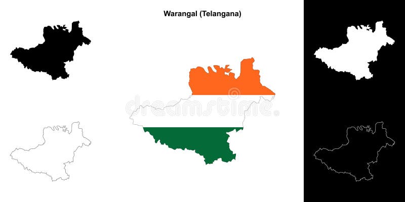 Mapa De Esquema De Warangal Ilustración del Vector - Ilustración de ...