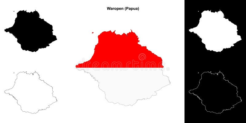 Mapa de esquema de waropen ilustración del vector. Ilustración de atlas ...