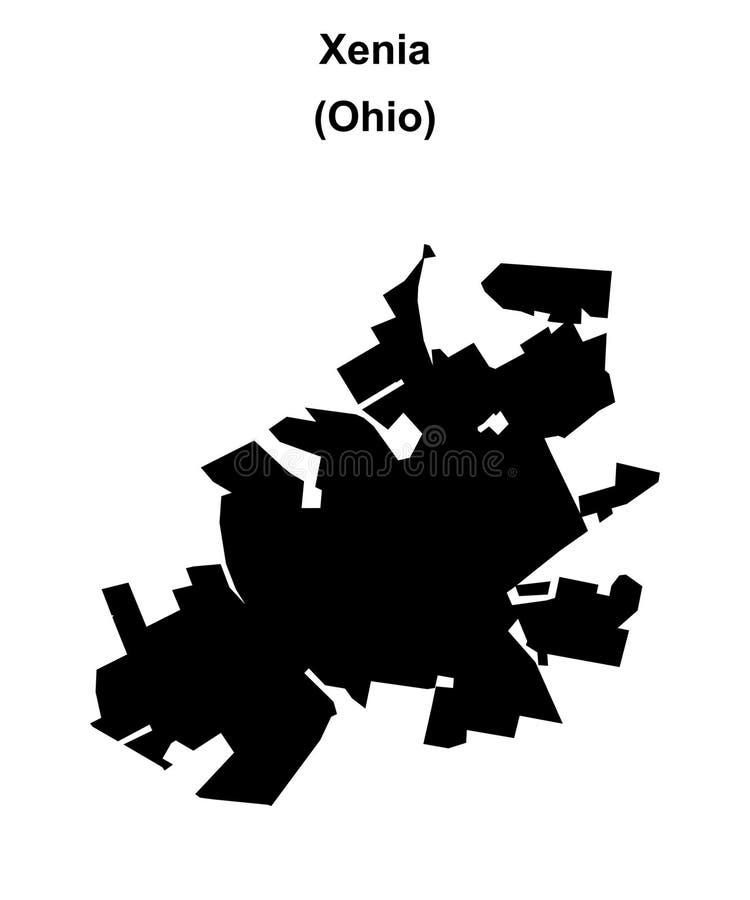 Mapa de esquema de xenia ilustración del vector. Ilustración de aislado ...