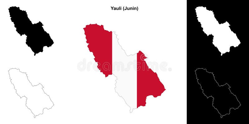 Mapa de esquema de Yauli ilustración del vector. Ilustración de silueta - 371587023