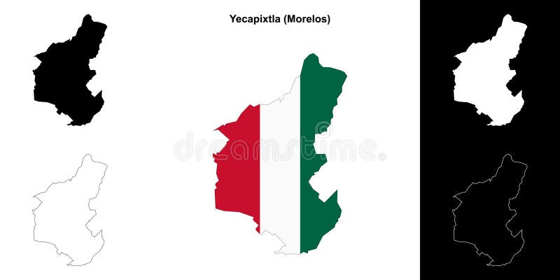 Mapa De Esquema De Yecapixtla Ilustración del Vector - Ilustración de ...