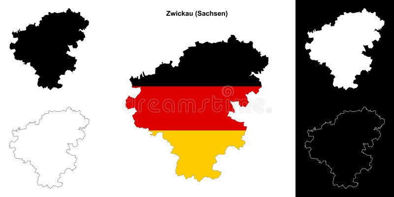 Mapa de esquema de zwickau ilustración del vector. Ilustración de ...