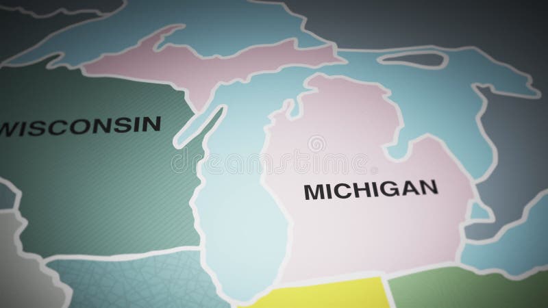Mapa De Estados Unidos Activar Estado De Michigan Metrajes - Vídeo de ...