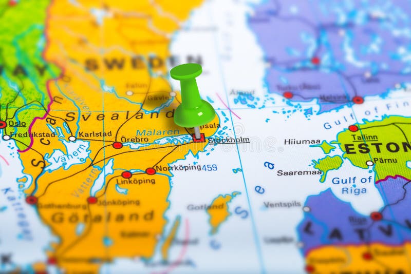 Mapa de Estocolmo, Suecia imagen de archivo. Imagen de empuje - 82629299