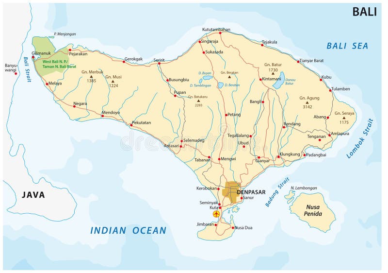 Ilha do mapa de Bali ilustração do vetor. Ilustração de mapa - 107146709